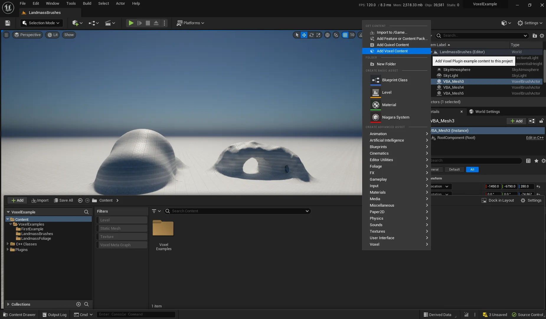Installing Example Content | Voxel Plugin